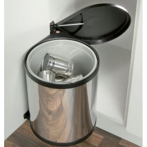 WASTE BIN ST.ST. / BLACK 12LT